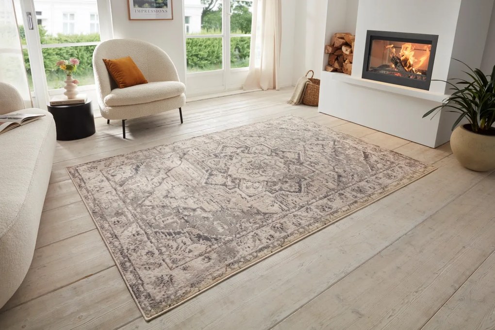 Hanse Home, Kusový koberec Terrain 105596 Sand Cream Grey, 80x120, béžová, ložnice