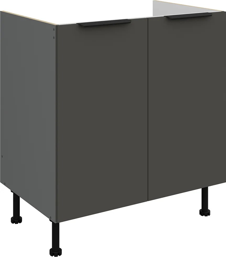 ARIA pi | dolní skříňka 80 ZL 2F dřezová | 80 cm | ANTI FINGERPRINT povrch | antracit/šedá grafit