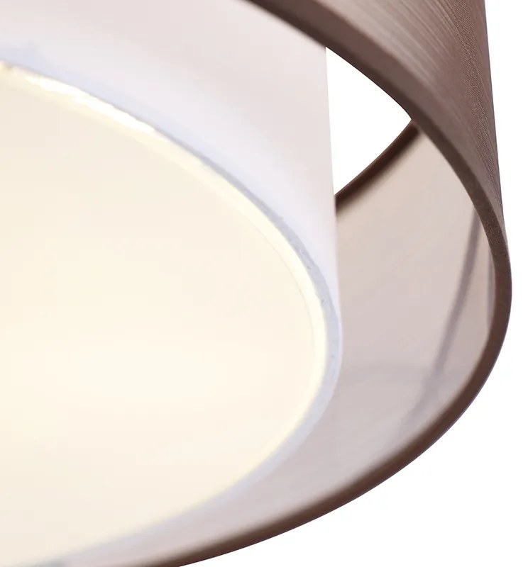 Chytré stropní svítidlo hnědé s bílou 50 cm 3-světla vč. 3 Wifi A60 - Drum Duo