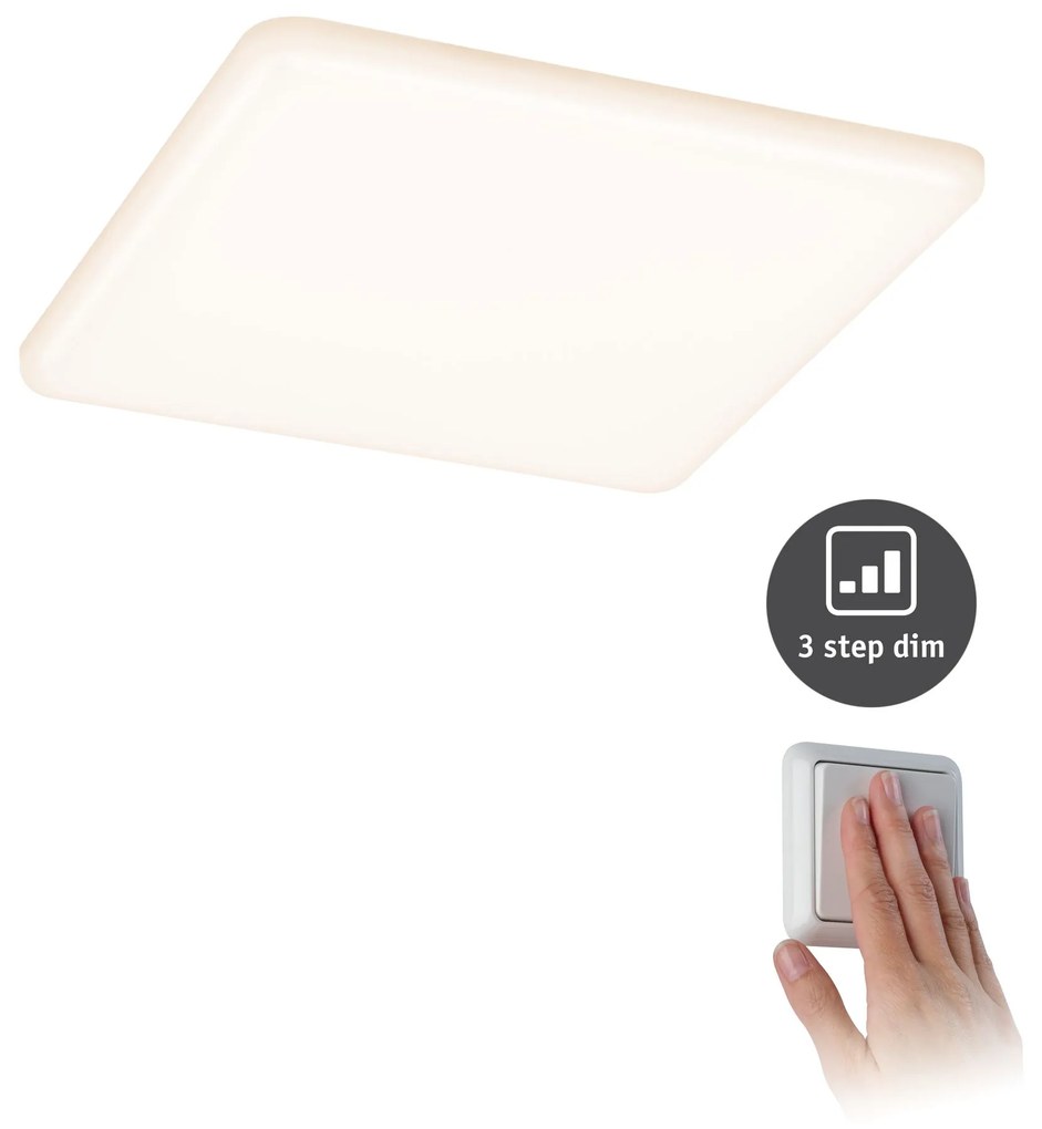 Paulmann 93061 Veluna VariFit, hranaté zápustné svítidlo, 17W LED 3000K, tříkrokové stmívání, 18,5x18,5cm, IP44