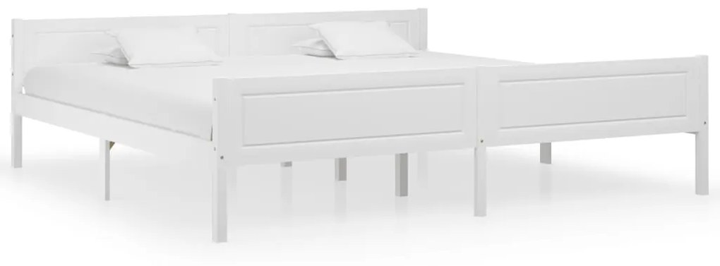 322109 vidaXL Rám postele masivní borové dřevo bílý 200 x 200 cm