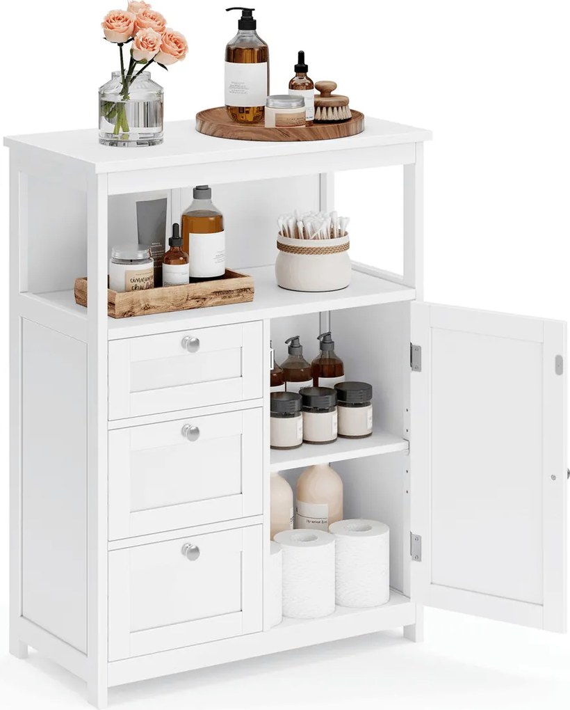 Komoda 60x30x80cm, mdf, bílá, AUK-E1154 WT