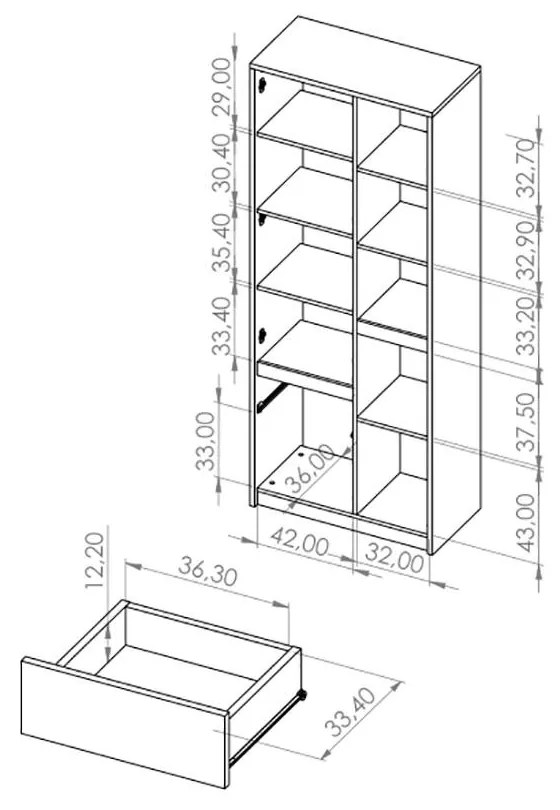 Obývací stěna DENVER mc | sestava C | 5 dílů | dub monastery/černá lesk