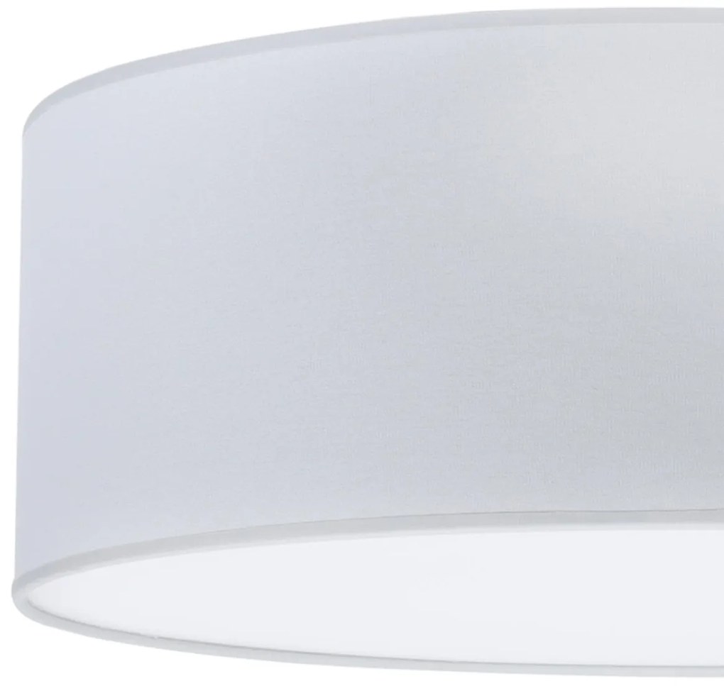 Stropní svítidlo Gaja, 1x světle šedé textilní stínítko, (bílé plexisklo), (fi 50cm)