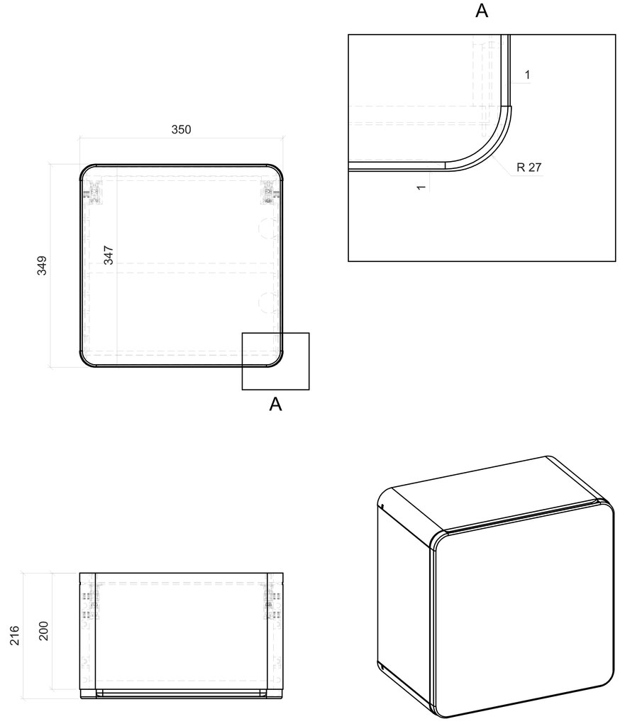 Koupelnová závěsná skříňka BÁRA - malá