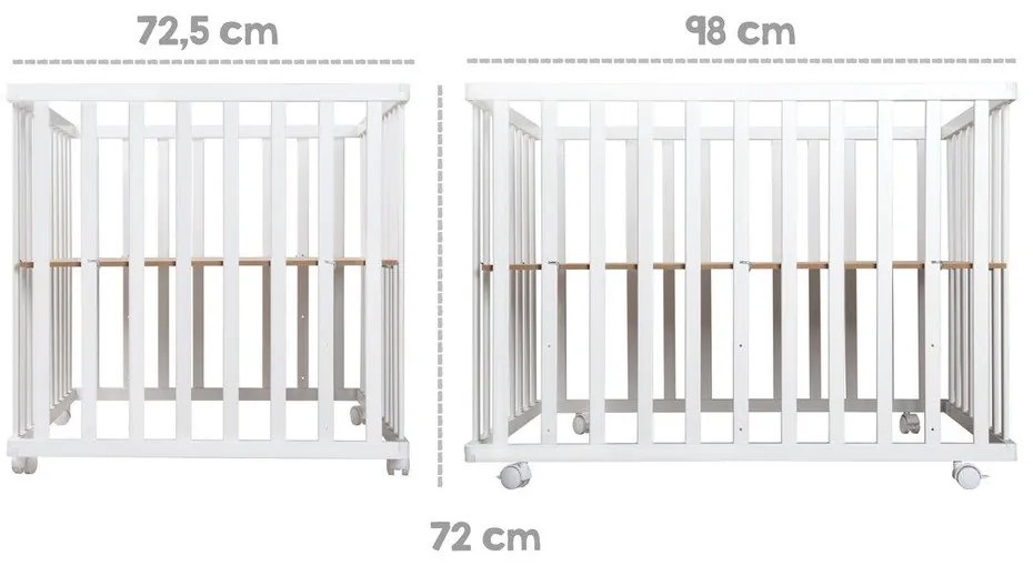 Bílá dětská ohrádka na kolečkách 100x75 cm Style – Roba