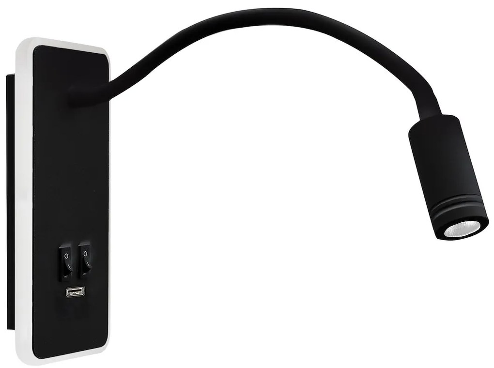 Nástěnné LED svítidlo Base, 1x LED 8+2w, 4000k, b, vypínač