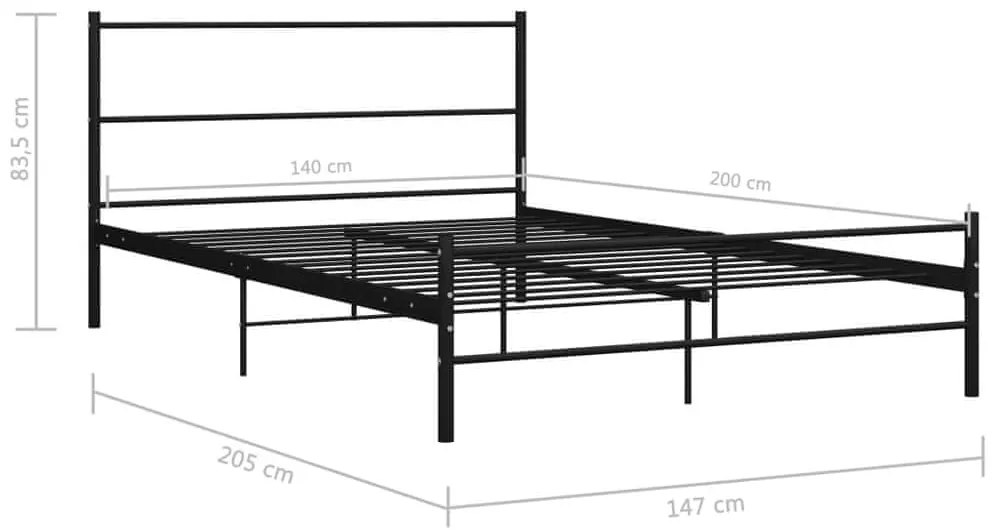 Petromila Rám postele černý kov 140 x 200 cm