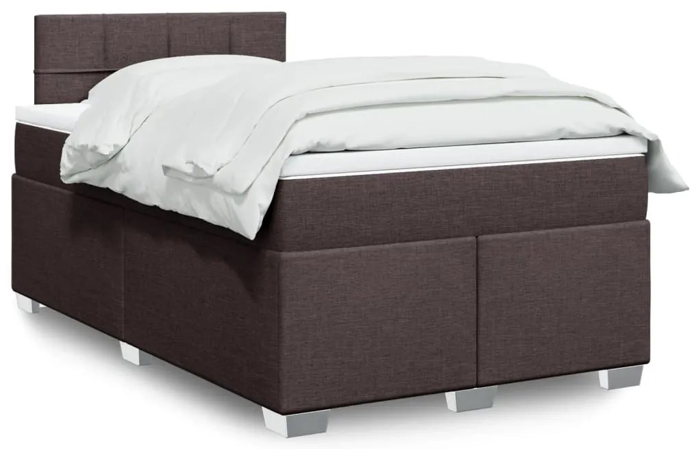 Box spring postel s matrací tmavě hnědá 120x190 cm textil 3285830