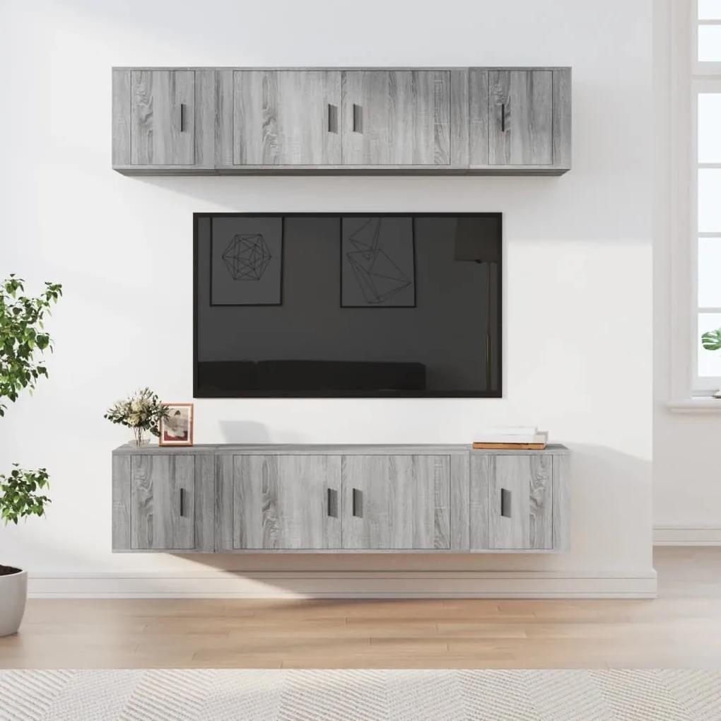 vidaXL 6dílný set TV skříněk kompozitní dřevo [3188655] Barva: bílá s vysokým leskem
