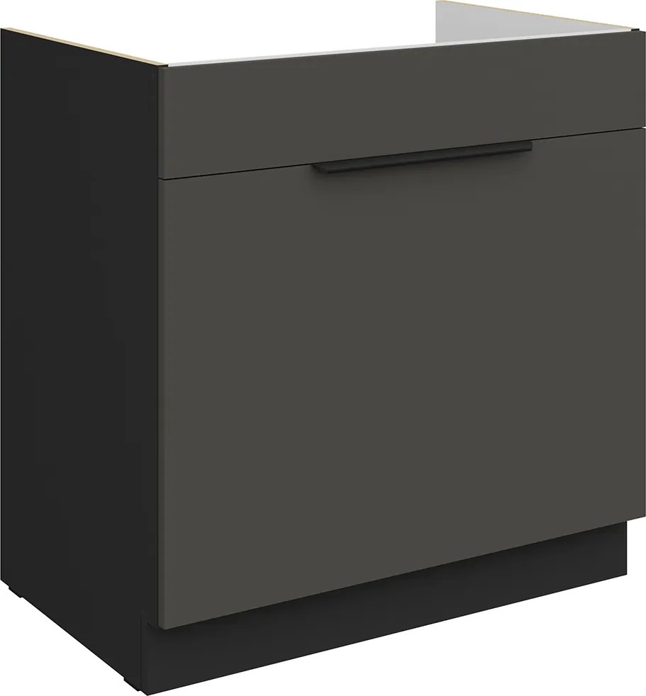 ARIA pe | dolní skříňka 80 ZL 1S dřezová | 80 cm | PREMIUM BOX | černá/šedá grafit