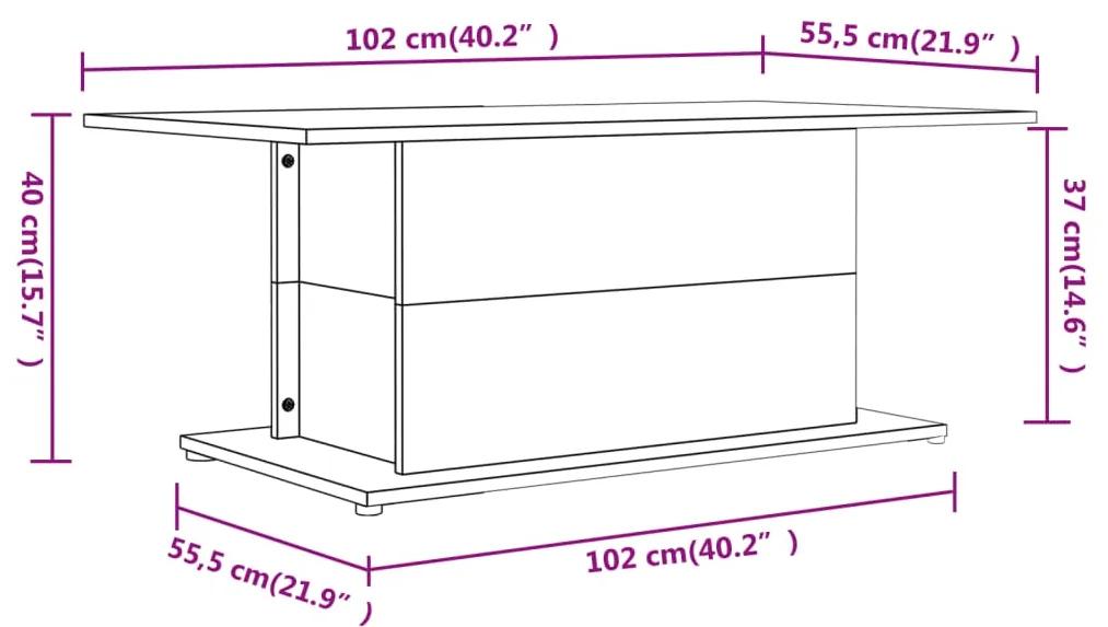 Konferenční stolek bílý 102 x 55,5 x 40 cm kompozitní dřevo - Default Title