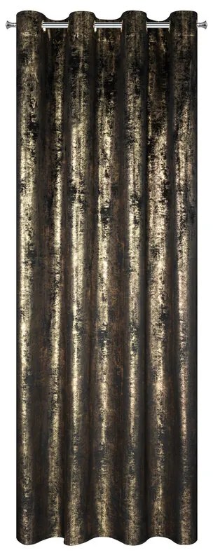 Záclona 140x250 Renia black gold velvet ready on vias Eurofirany
