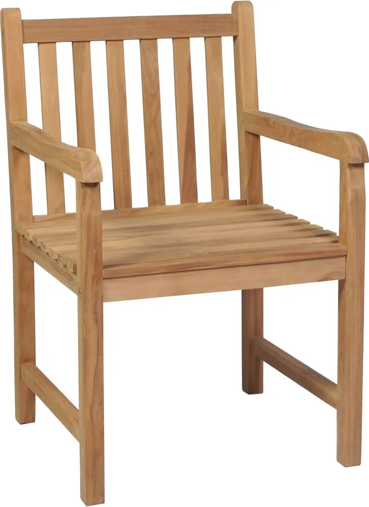 Zahradní židle 4 ks krémově bílé podušky masivní teak 3073021
