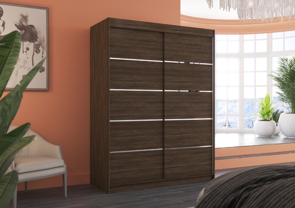 ADRK Šatní skříň posuvná LUFT CH 150, choco
