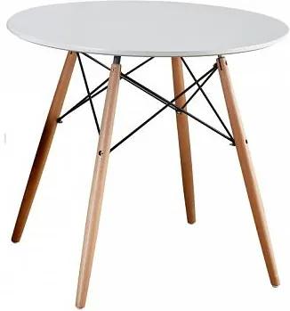 Jídelní stůl GAMIN 90, dřevo, MDF bílá