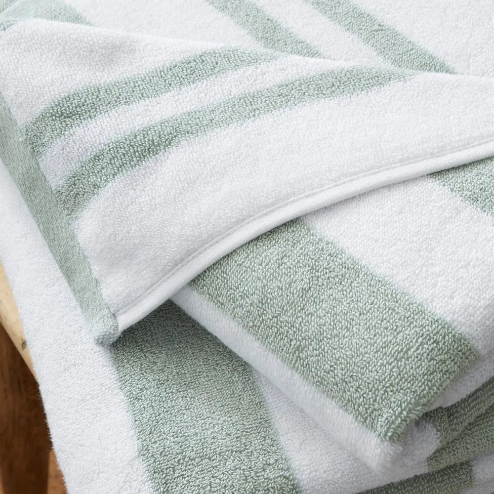 Šedo-bílý bavlněný ručník 50x85 cm Stripe Jacquard – Bianca