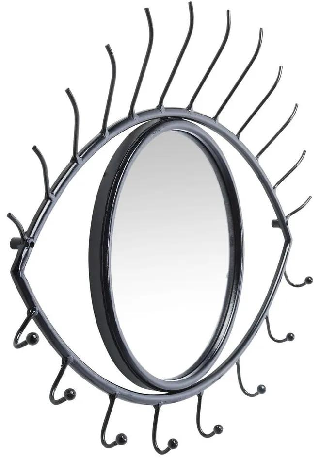 Kovový nástěnný věšák se zrcadlem Kare Design Leaf Eye Mirror, šířka 41 cm  | BIANO