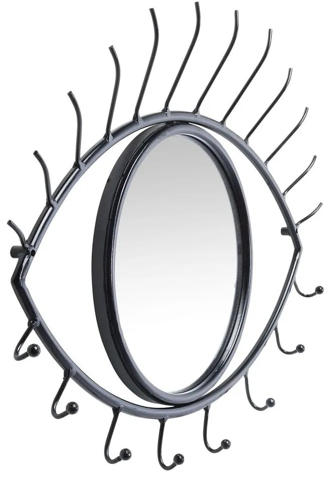 Kovový nástěnný věšák se zrcadlem Kare Design Leaf Eye Mirror, šířka 41 cm