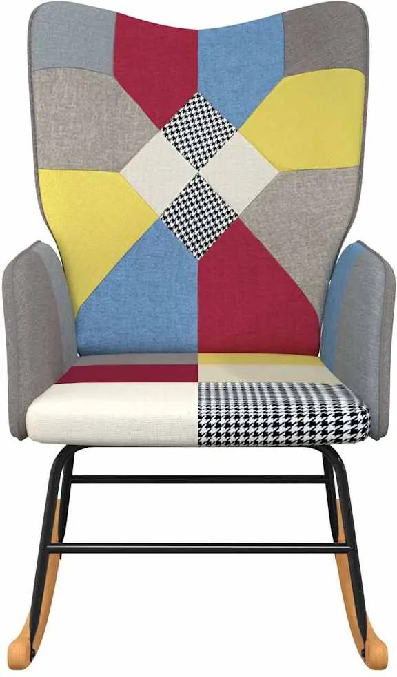 Houpací křeslo patchwork textil 328191