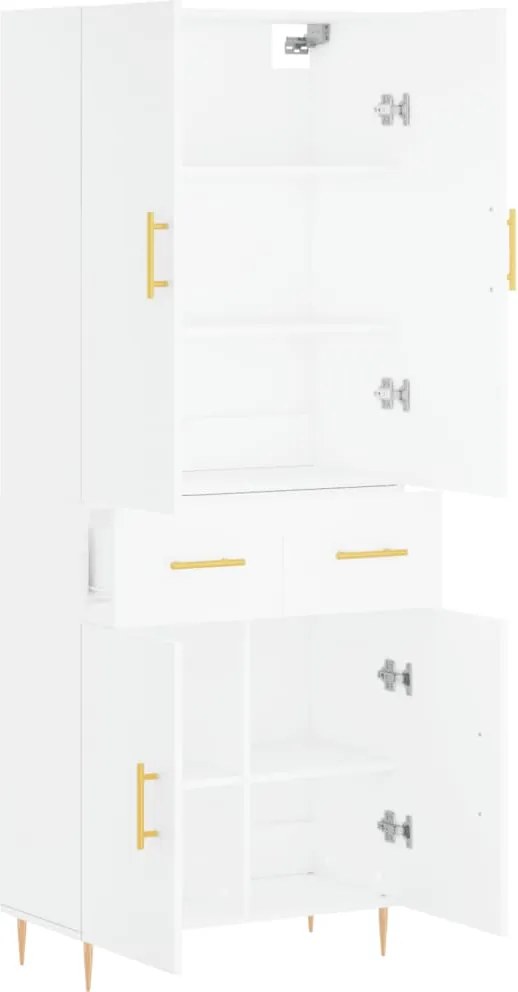 Skříň highboard bílá 69,5 x 34 x 180 cm kompozitní dřevo 3198137