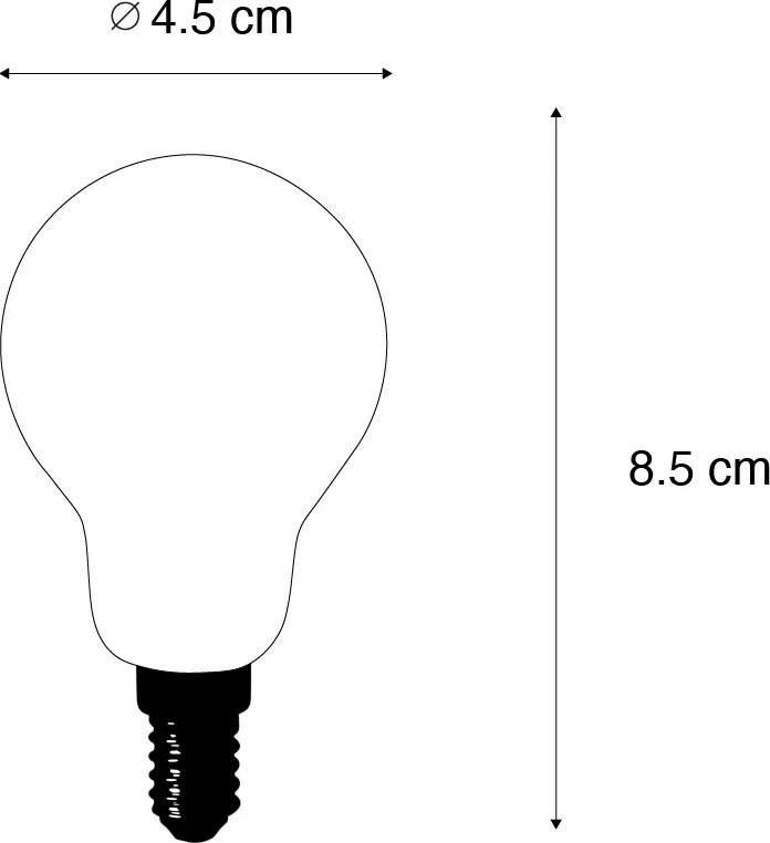 Sada 5 LED žárovek E14 P45 čiré 2,2 W 470 lm 2700 K