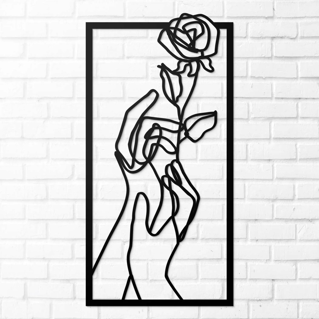 DUBLEZ | Minimalistický dřevěný obraz - Růže