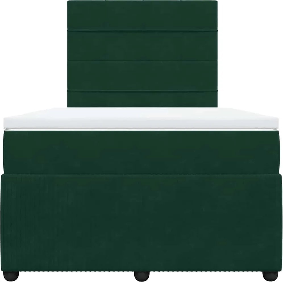 Box spring postel s matrací tmavě zelená 120x190 cm samet 3292289