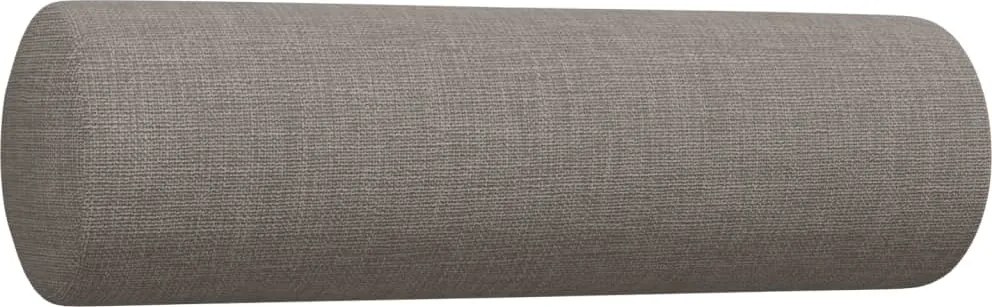 3dílná sedací souprava s podnožkou a polštáři taupe textil 3278350
