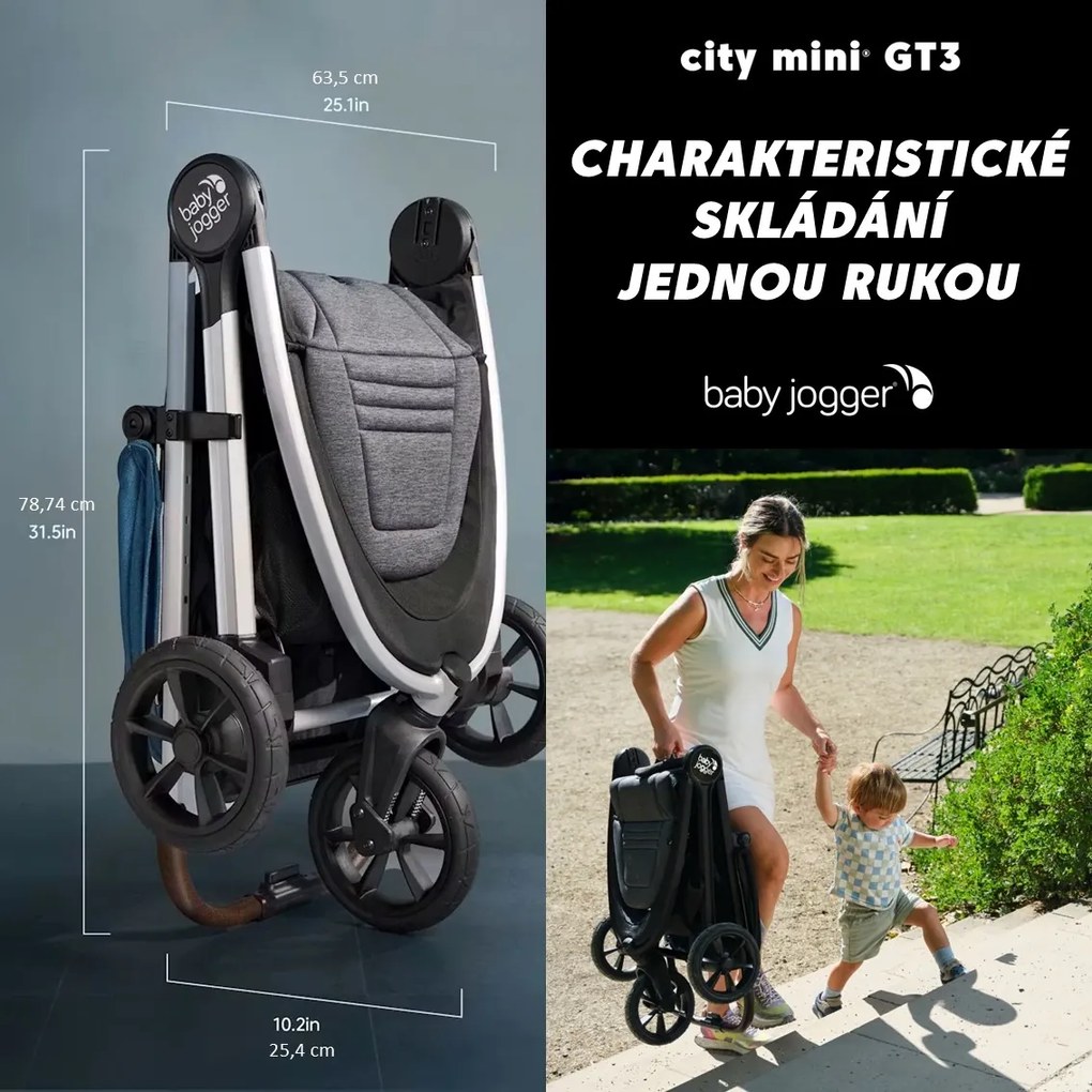 Baby Jogger BabyJogger CITY MINI GT 3 vč. madla - RICH BLACK