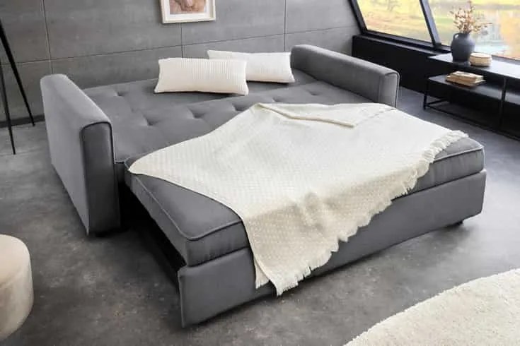 Designová rozkládací sedačka Zaragoza 180 cm šedý manšestr