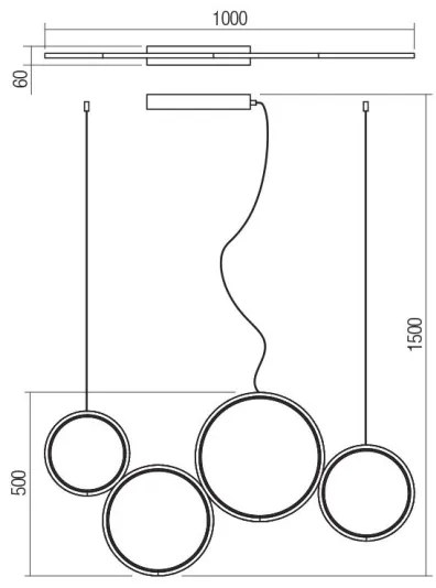 Redo 01-3382 - LED Stmívatelný lustr na lanku ATHENA LED/40W/230V CRI98 bílá