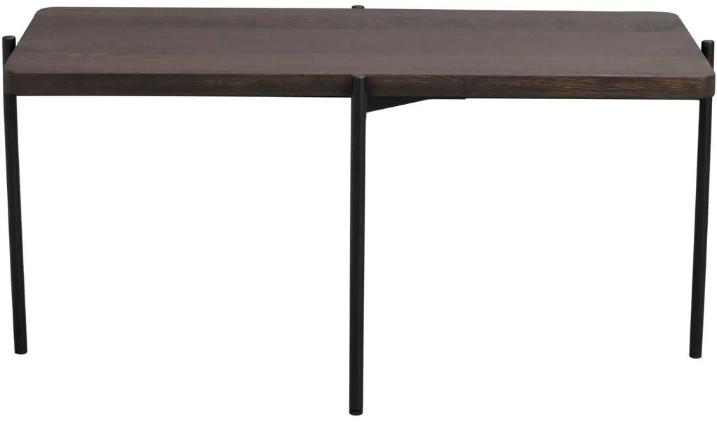 Hnědý  jasanový konferenční stolek ROWICO SHELTON 95 x 50 cm