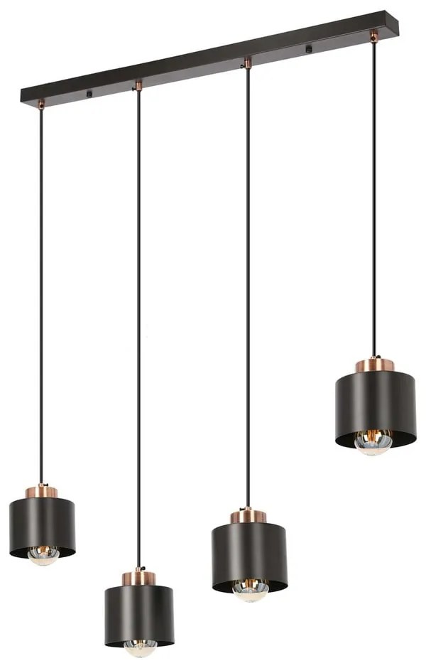 Černé kovové závěsné svítidlo 12x75 cm Olena – Candellux Lighting