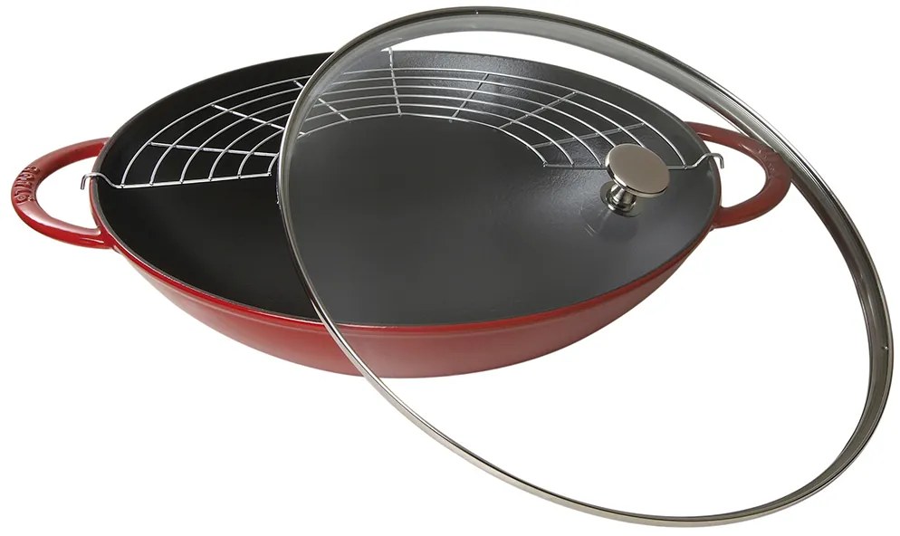 Staub wok se skleněnou poklicí 37cm