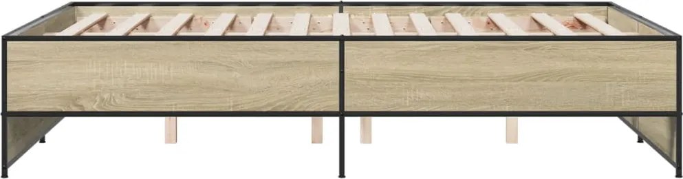 Rám postele dub sonoma 140 x 190 cm kompozitní dřevo a kov 3279898