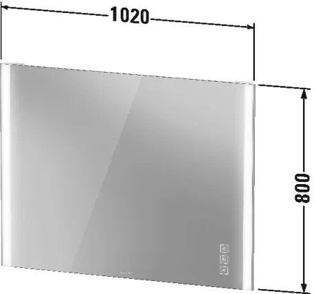 Duravit XViu - Zrcadlo s osvětlením, Icon verze, 1020x40 mm, černá matná XV70430B2B2