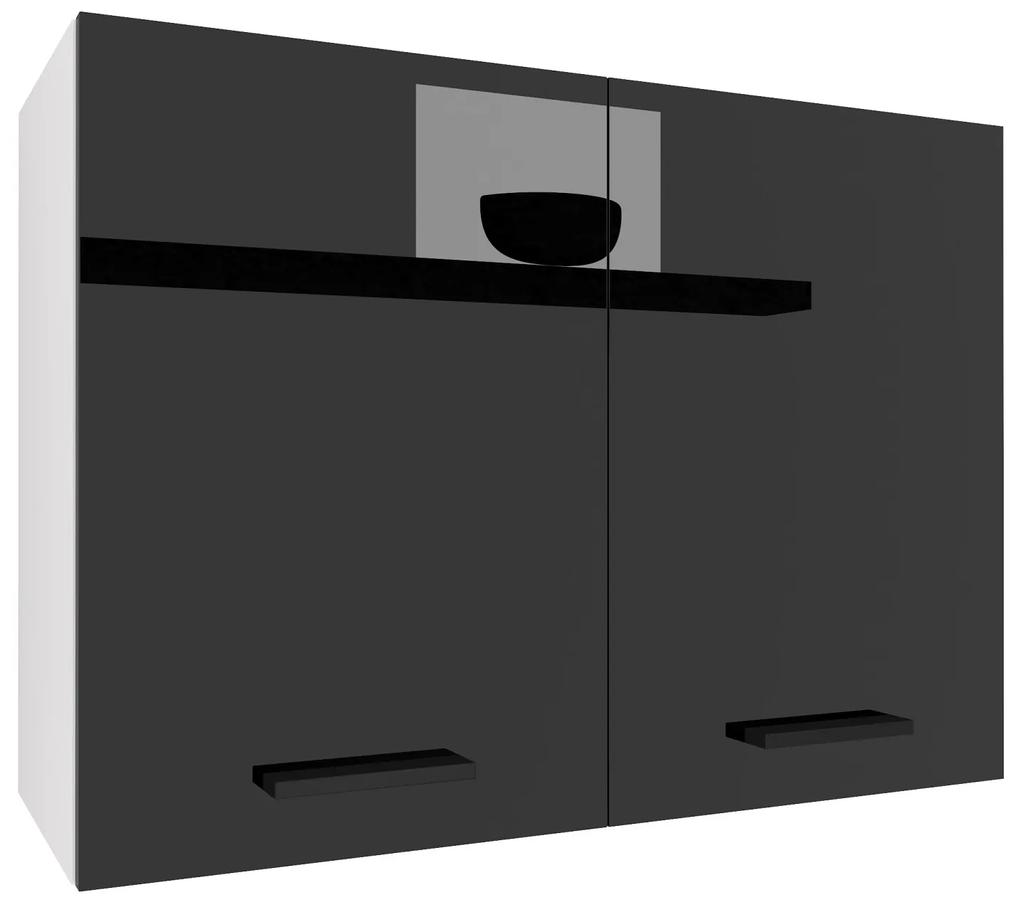 Kuchyňská skříňka Belini horní 80 cm černý lesk  INF SG80/2/WT/B/0/B1