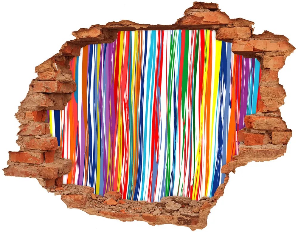 Wallmuralia Díra 3D fototapeta nálepka Barevné pásky 90x70 cm