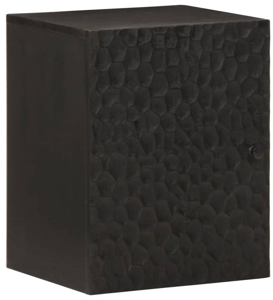 Koupelnová nástěnná skříňka černá 38x33x48 cm masivní mangovník - Default Title