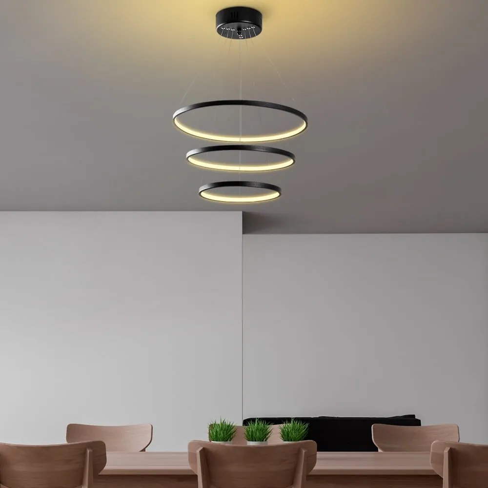 Černé LED závěsné svítidlo ø 50 cm Simit – Opviq lights