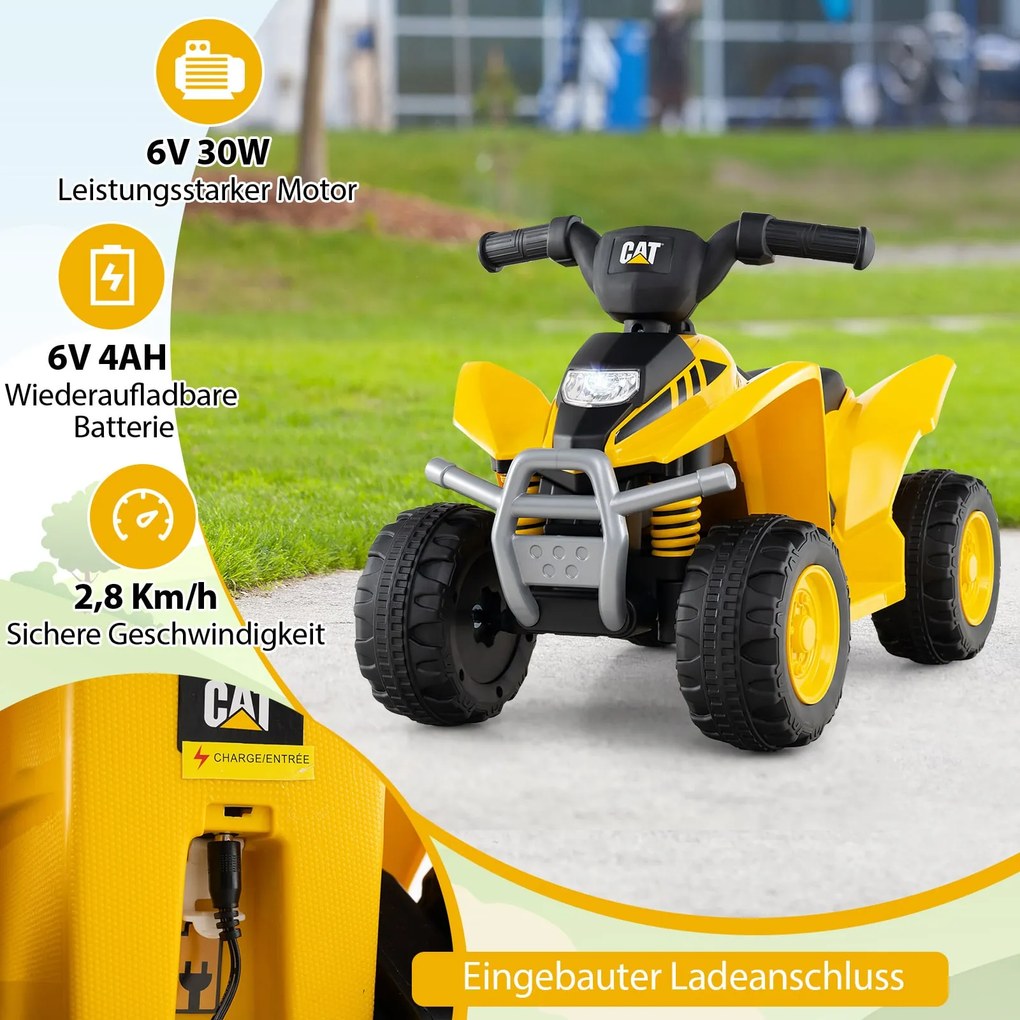 Costway 6 V elektrická dětská čtyřkolka mini elektrická čtyřkolka s LED