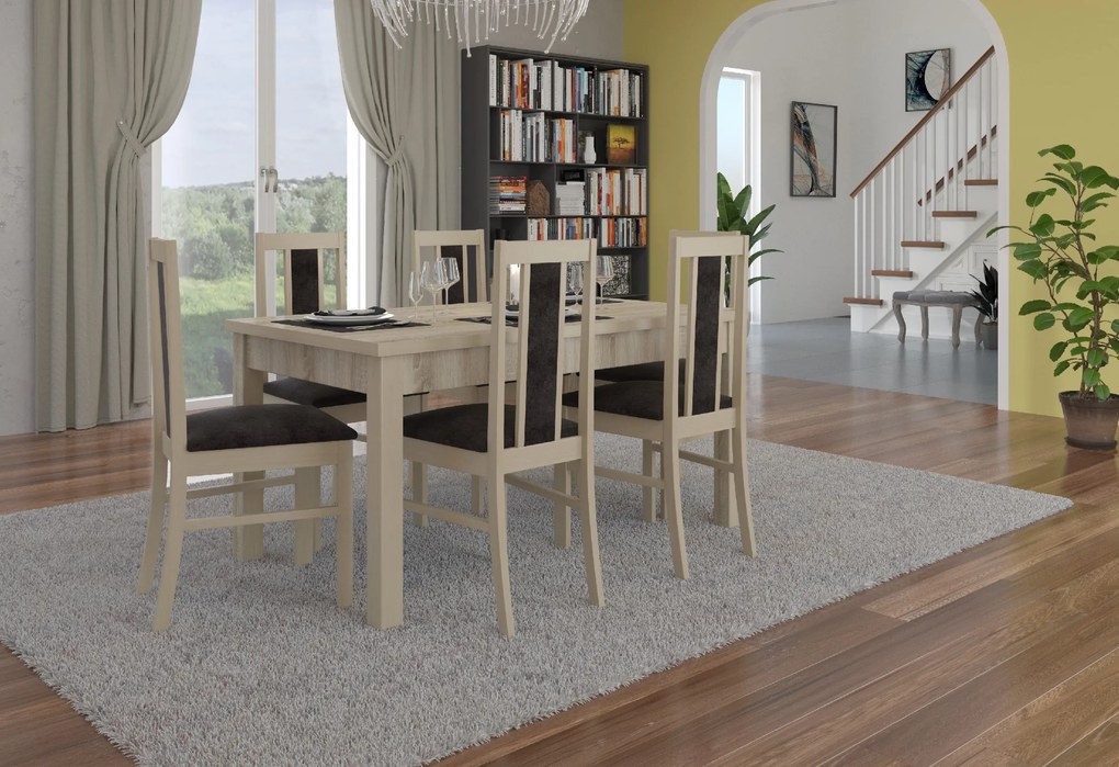 ADRK Furniture Sada stolu s židlemi RODOS 52 SE-ROD-52-S-B094