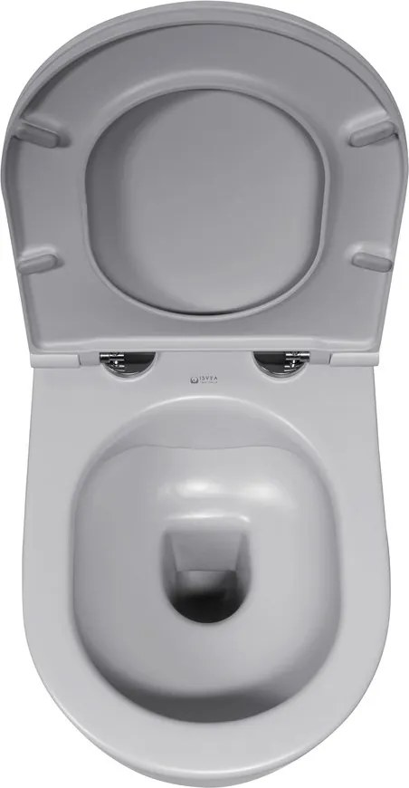 Isvea Isvea, INFINITY závěsná WC mísa, Rimless, 36,5x53cm, stone grey, 10NF02005-2V