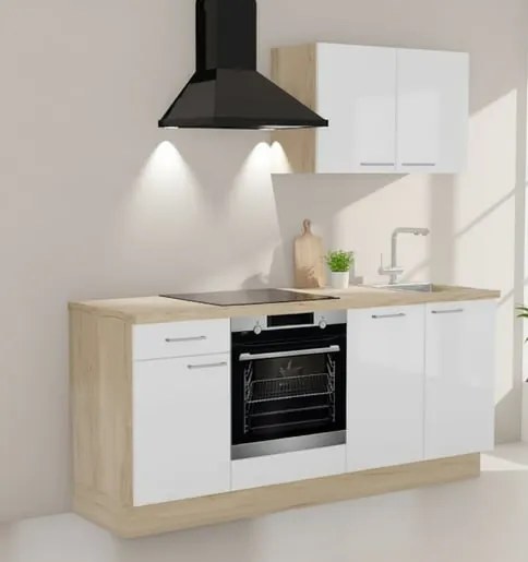 Kuchyňská linka Naturel 195x60x91 cm bílá mat pravá