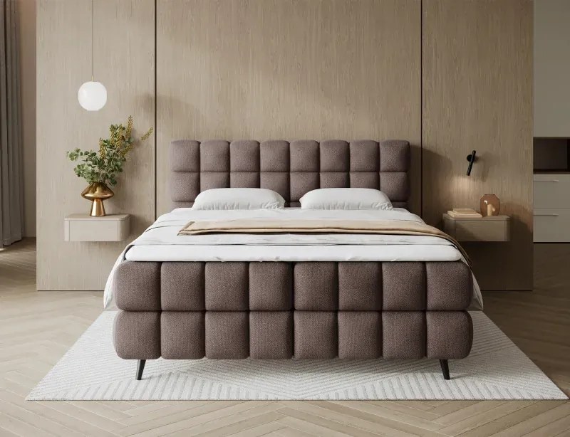 Kontinentální postel Sabrina 140x200, hnědá (tonall 22)
