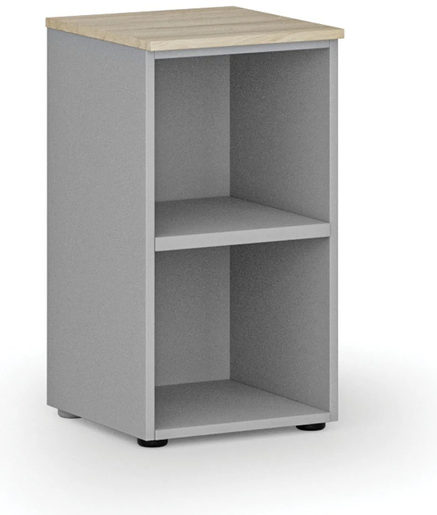 Kancelářský regál PRIMO GRAY, 400 x 420 x 740 mm, šedá/dub přírodní