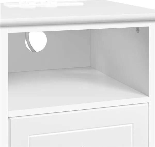 Odkládací stolek Yaheetech – bílá, 40 cm (délka) × 35 cm (šířka) × 60 cm (výška) (256960447857)