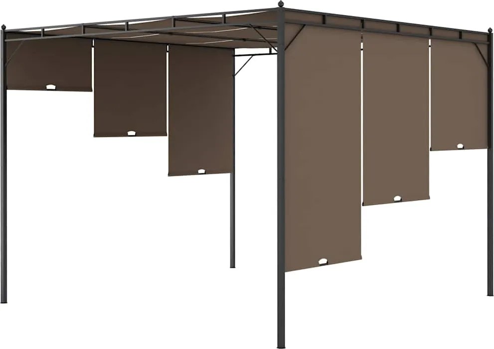 Zahradní altán s bočním závěsem 3 x 3 x 2,25 m taupe 312263