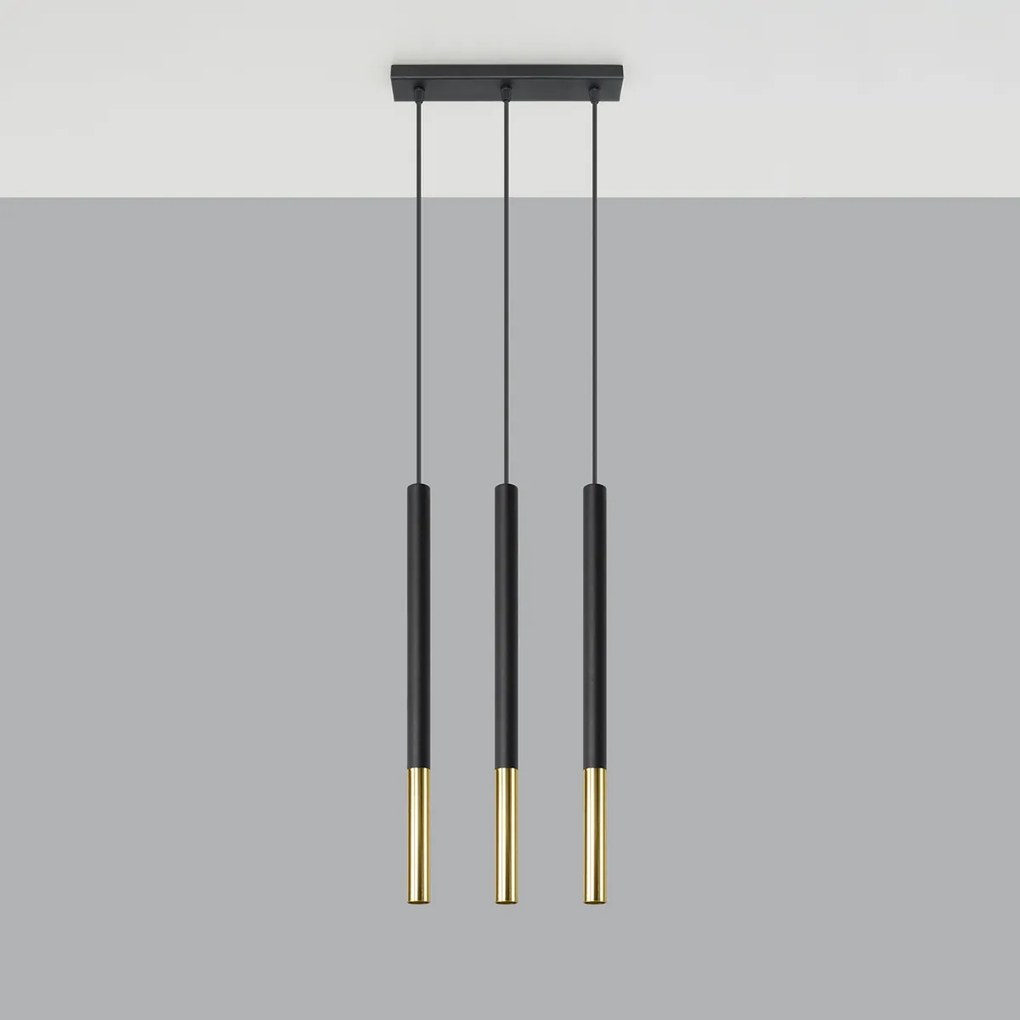 Sollux Lighting Závěsné svítidlo MOZAICA 3L černé/zlaté